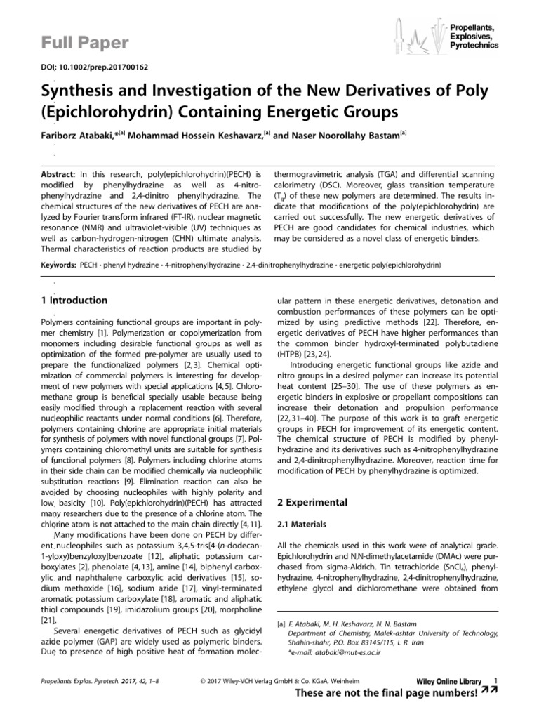 Atabaki 2017 | PDF | Differential Scanning Calorimetry | Polymers