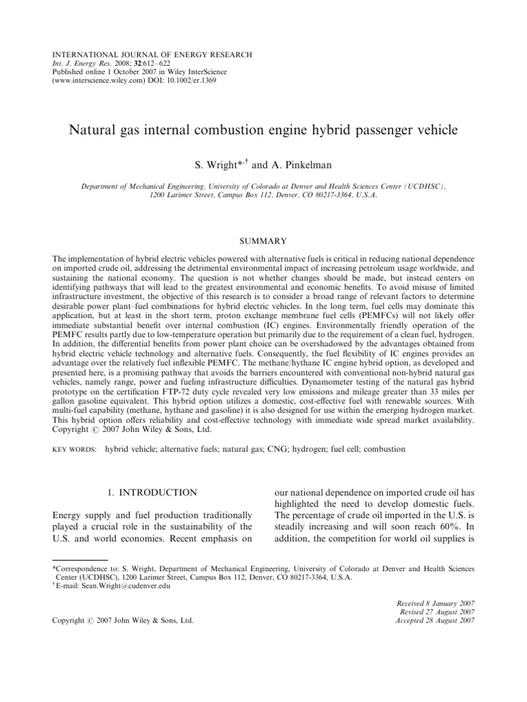 Wright 2008 | PDF | Fuel Cell | Hybrid Vehicle