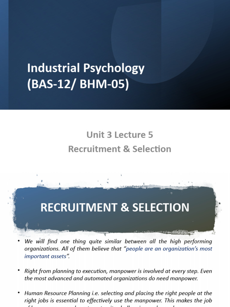 IP Unit 3 | PDF | Recruitment | Labour Economics
