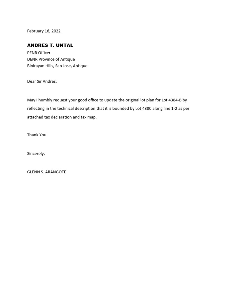 Request Letter - DeNR | PDF