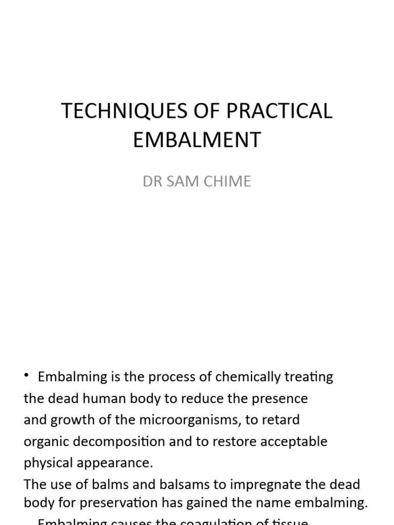 Embalming and Plastination Guide | PDF | Mummy