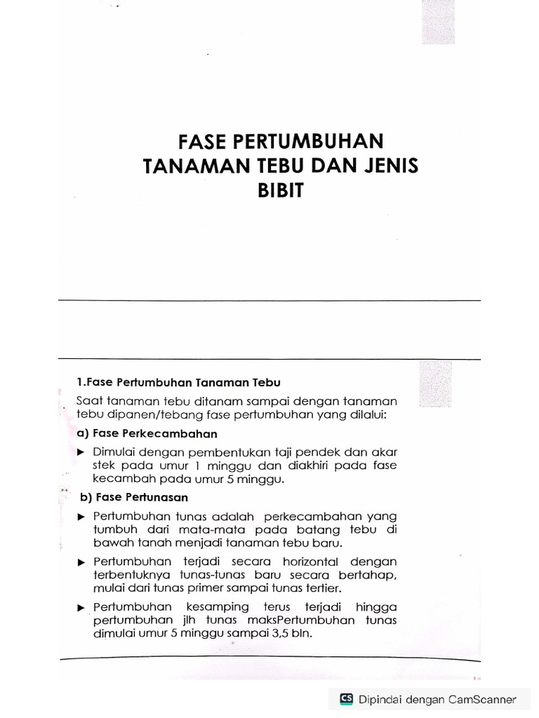 Pembibitan Tebu | PDF