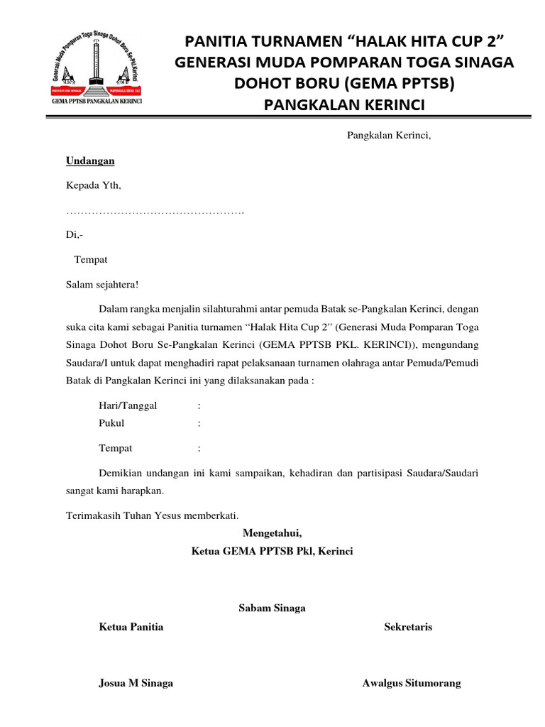 Undangan Futsal Fix | PDF