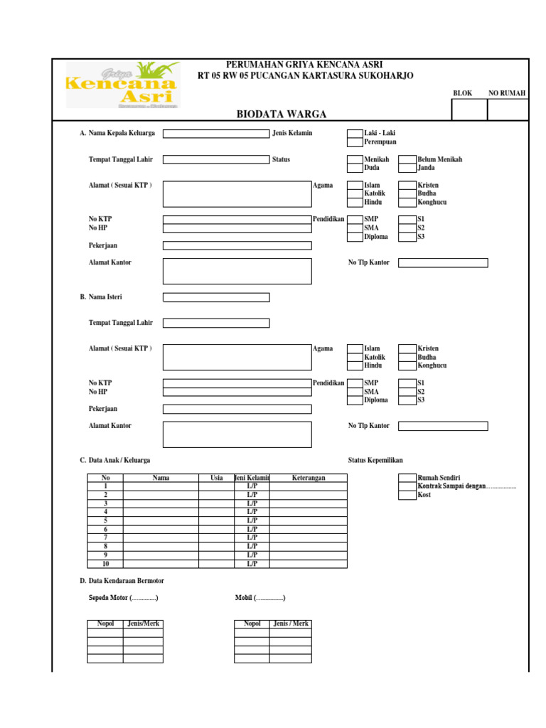 BIO DATA GKA Form1 | PDF