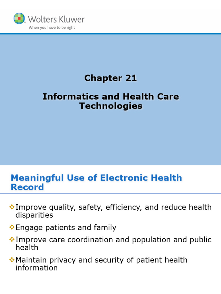 Chapter21 Informatics | PDF | Health Informatics | Electronic Health Record