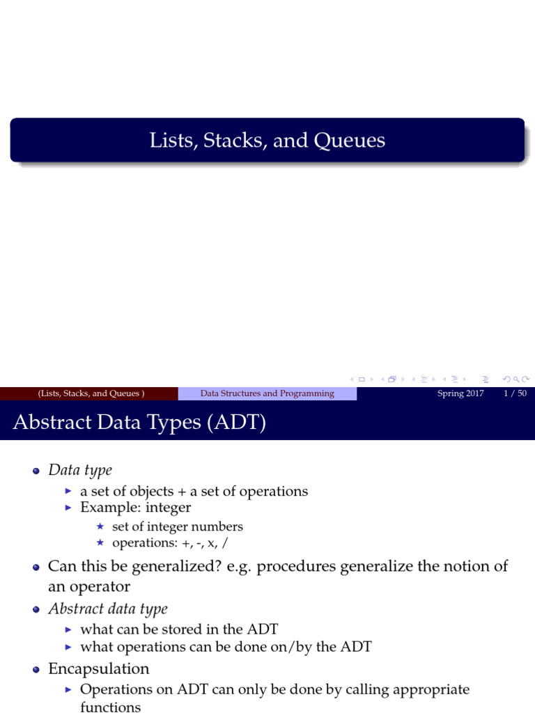 Lists Stacks And Queues Pdf Queue Abstract Data Type Computer Programming