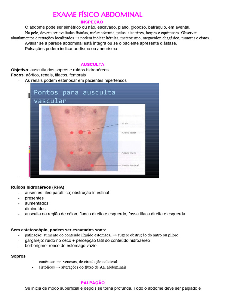 Exame Físico Do Abdome | PDF | Fígado | Abdômen