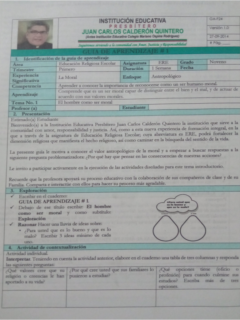 Gua Religin #1 Grado 901 | PDF