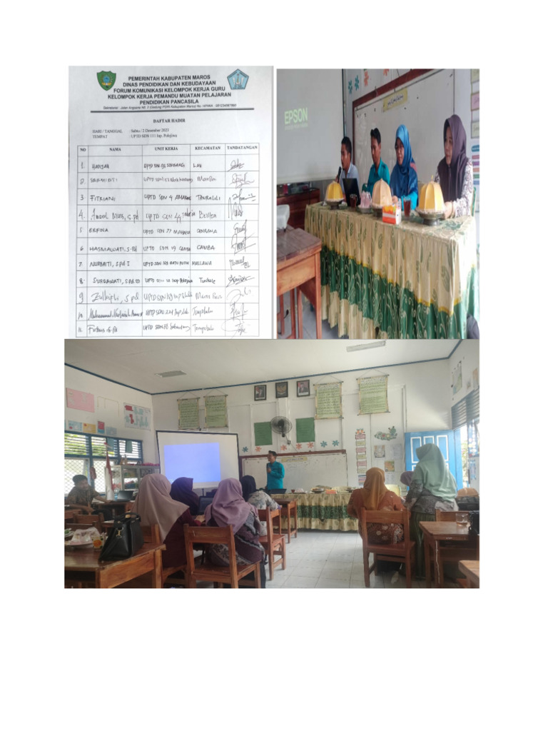 Absen Dan Foto KKG PPKN Desember | PDF