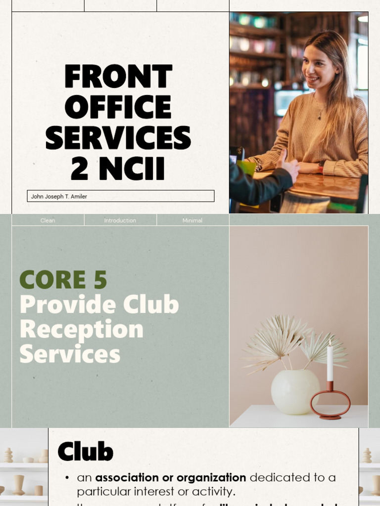 Club Reception Services Overview | PDF | Hotel | Regulatory Compliance