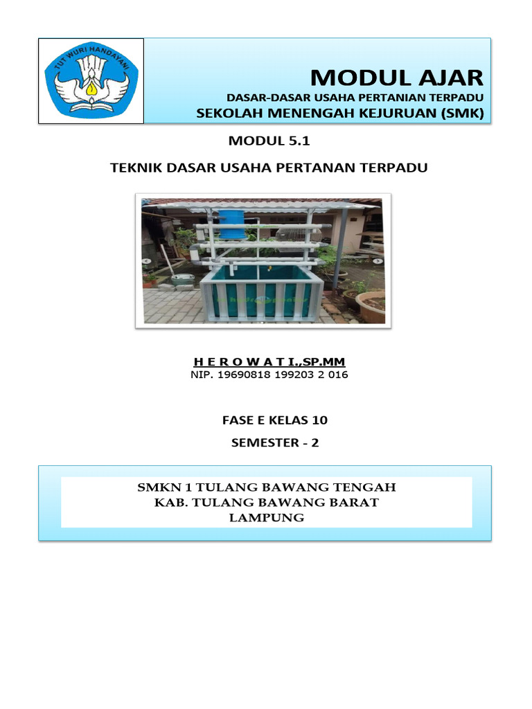 Modul Ajar (KM) - Ddupt - Teknik Dasar Budidaya Tanaman - Bab 5.1 - Fase e SMK | PDF | Seni