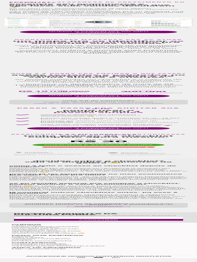 Checklist As 4 Alavancas de Crescimento Do Ecomm | PDF | E-commerce