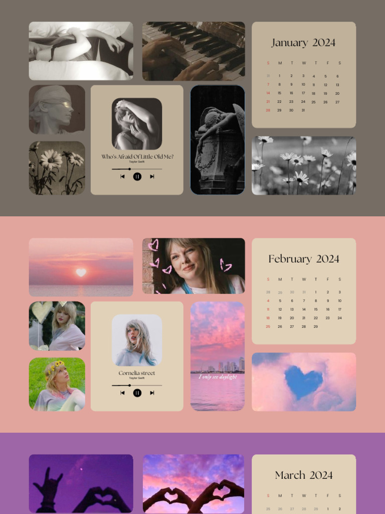 Taylor Swift Song Calendar | PDF | Songs | Country Music