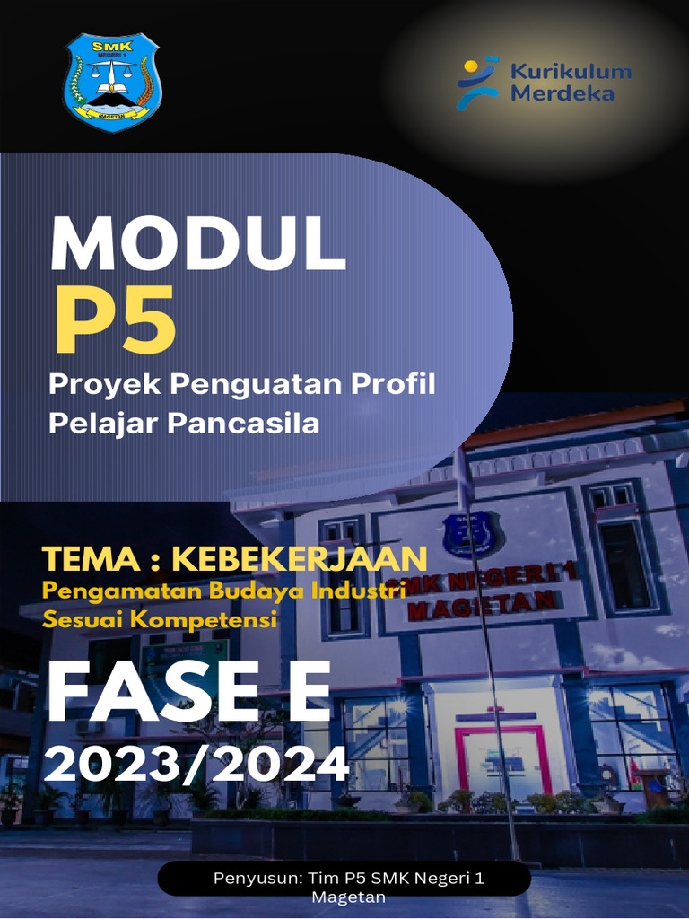 MODUL P5 2324 FASE E&F Kebekerjaan | PDF | Karier & Perkembangan | Seni