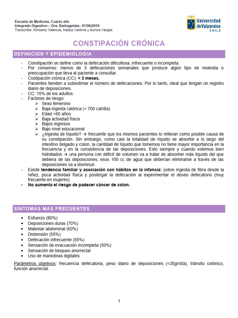 Constipación Crónica | PDF | Estreñimiento | Gastroenterología