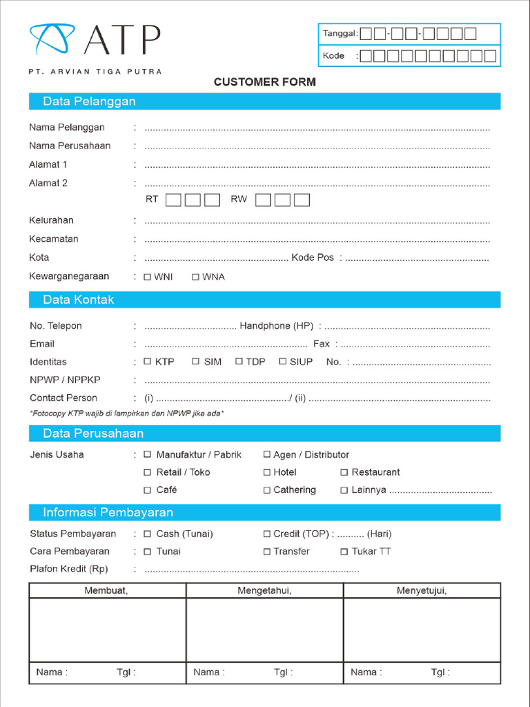 Customer Form | PDF
