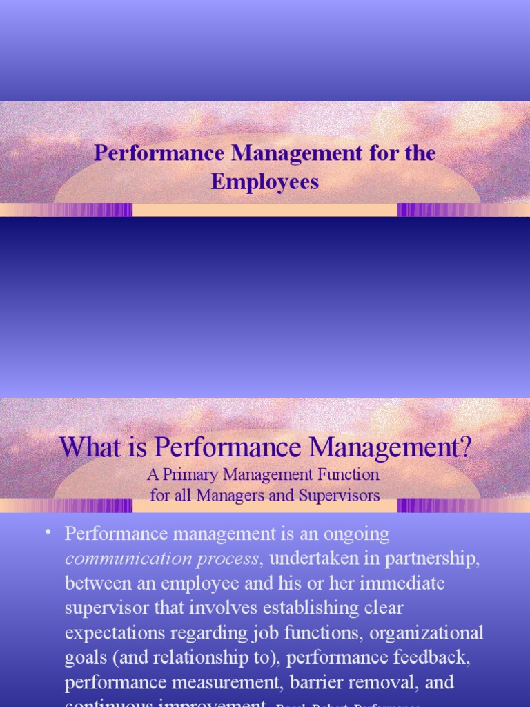 Employee Performance Management PPT 4931 | PDF | Goal Setting | Motivation