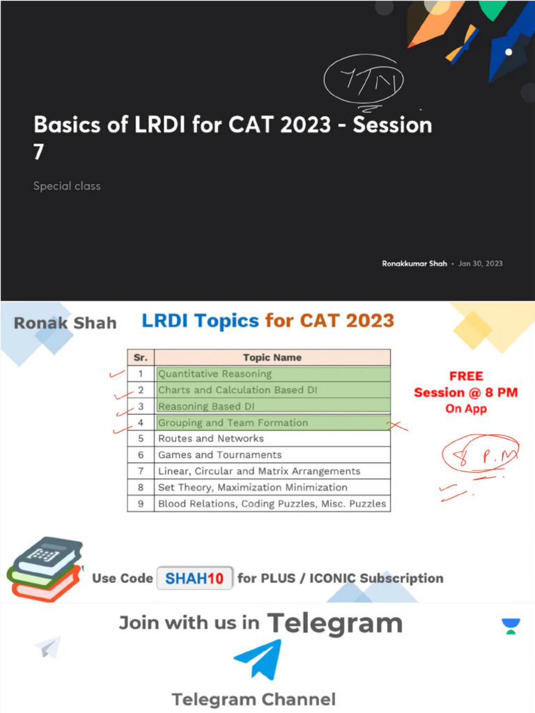 Basics of LRDI For CAT 2023 Session 7 With Anno | PDF