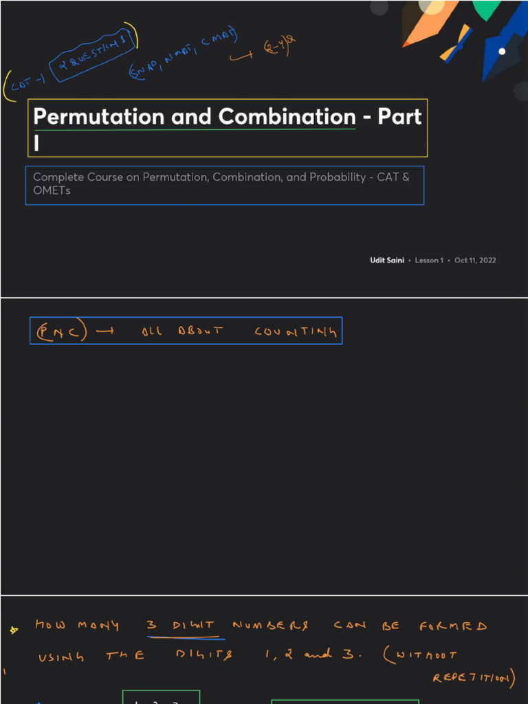 Permutation and Combination Part I With Anno | PDF