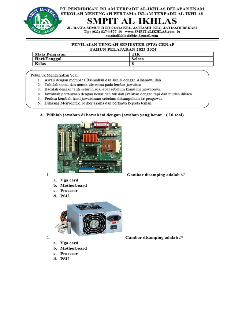 Format PTS Genap | PDF