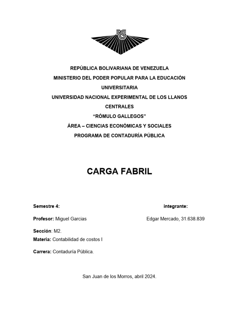 Carga Fabril | PDF | Contabilidad | Business