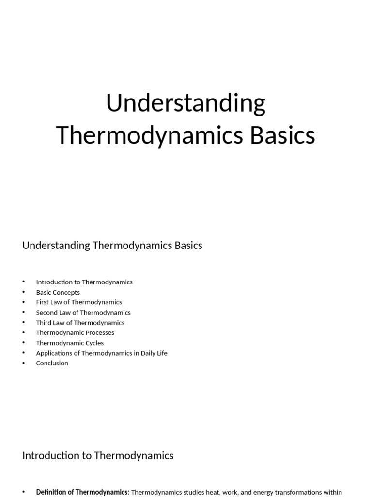 Understanding Thermodynamics Basics | PDF | Thermodynamics | Heat