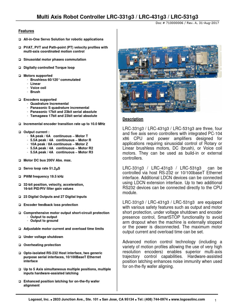 LRC x31g3 Multi Axis Robot Controllers | PDF | Electric Motor | Electrical Engineering