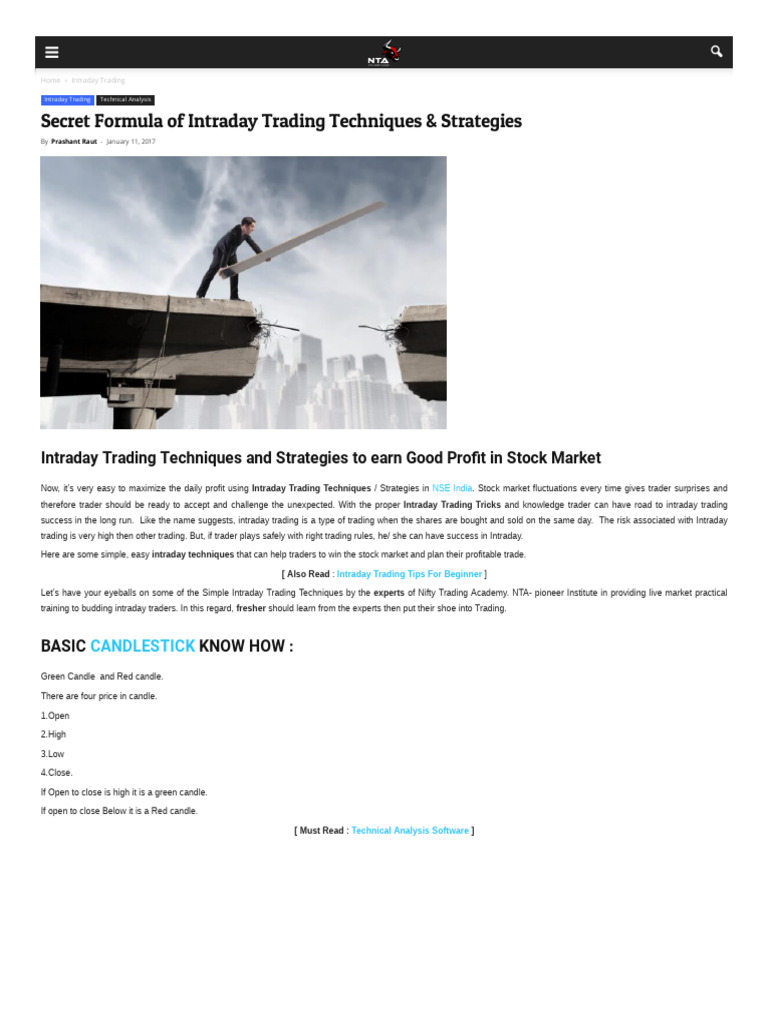 Toaz - Info Secret Formula of Intraday Trading Techniques Amp ...