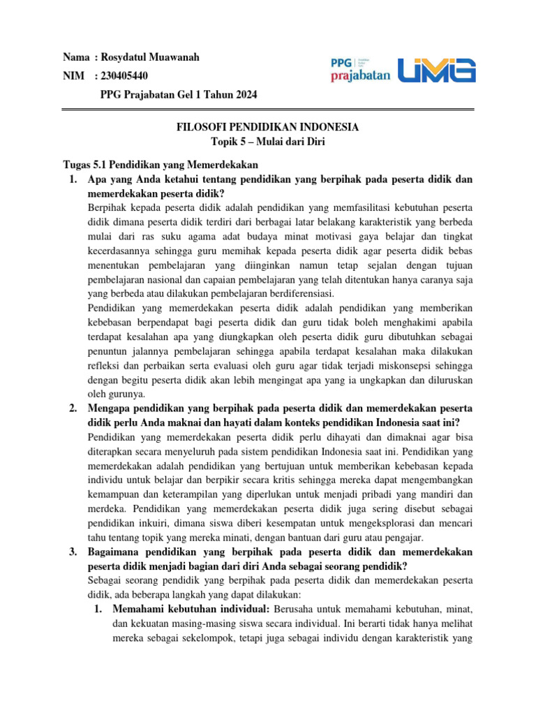 Topik 5 - Mulai dari Diri - FPI | PDF