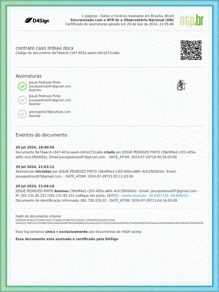 Contrato Caso Imba | PDF | Direito