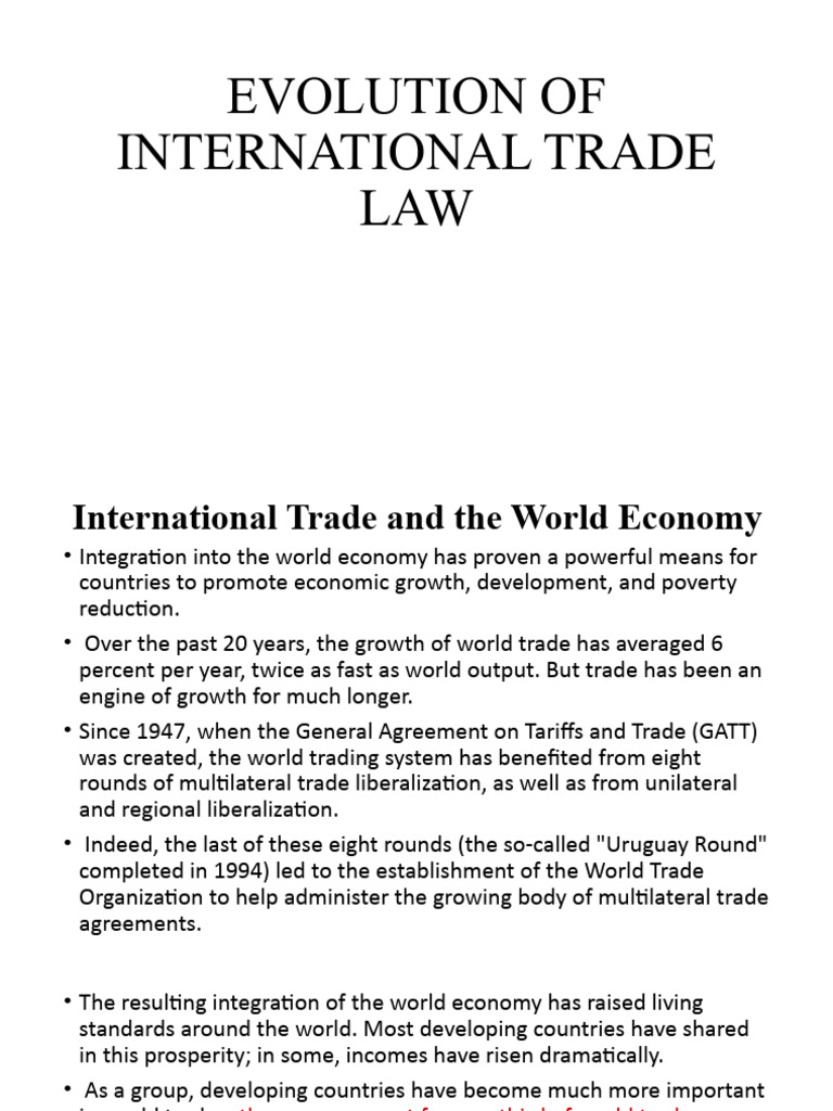 Basics of Int Trade Law | PDF | General Agreement On Tariffs And Trade ...