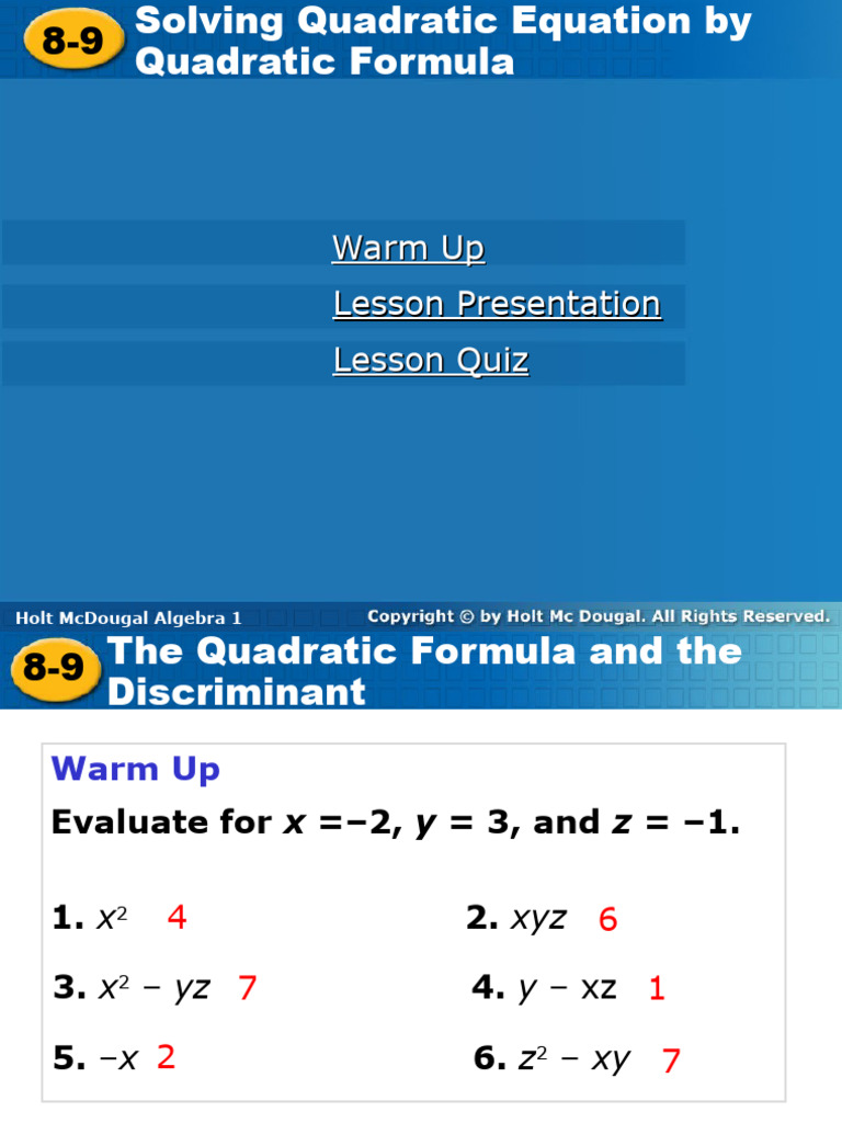Topic 5 | PDF | Quadratic Equation | Algebra