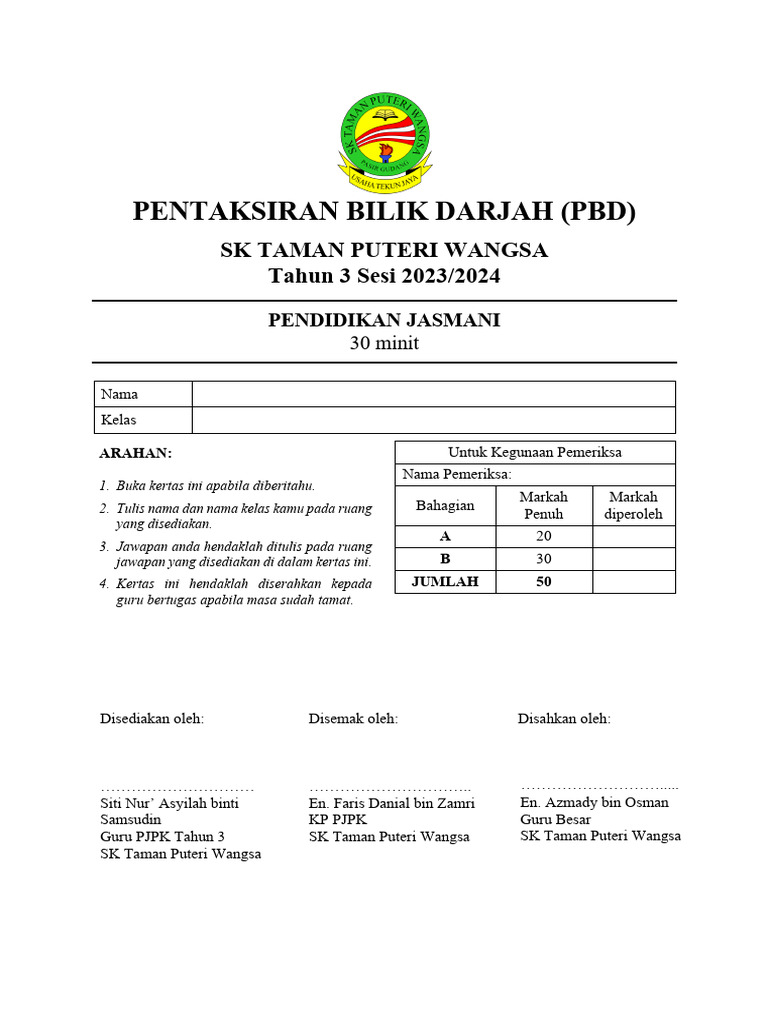 Soalan Pj Tahun 6 Pdf
