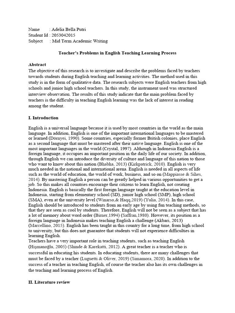 Teacher Challenges in English Education | PDF | Teachers | English Language
