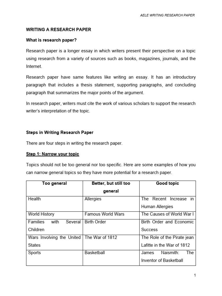 Writing A Research Paper | PDF | Academic Publishing | Apa Style