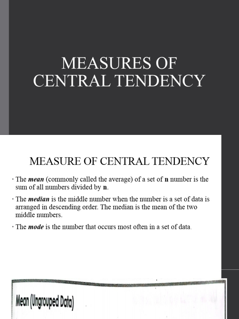 Measures of Central Tendency | PDF | Career & Growth | Teaching Methods & Materials