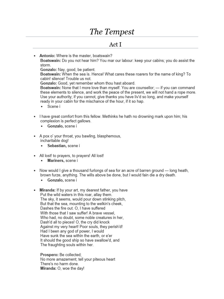 Shakespeare's The Tempest Excerpt | PDF | The Tempest