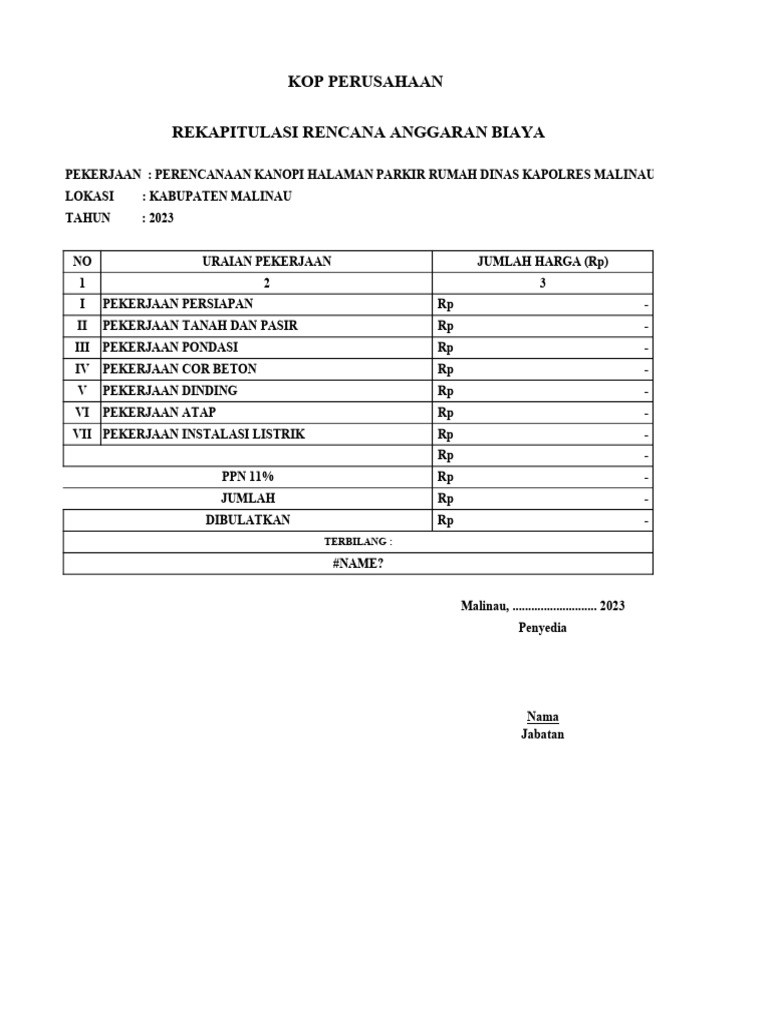 Hps Rekap Rab Kosong | PDF
