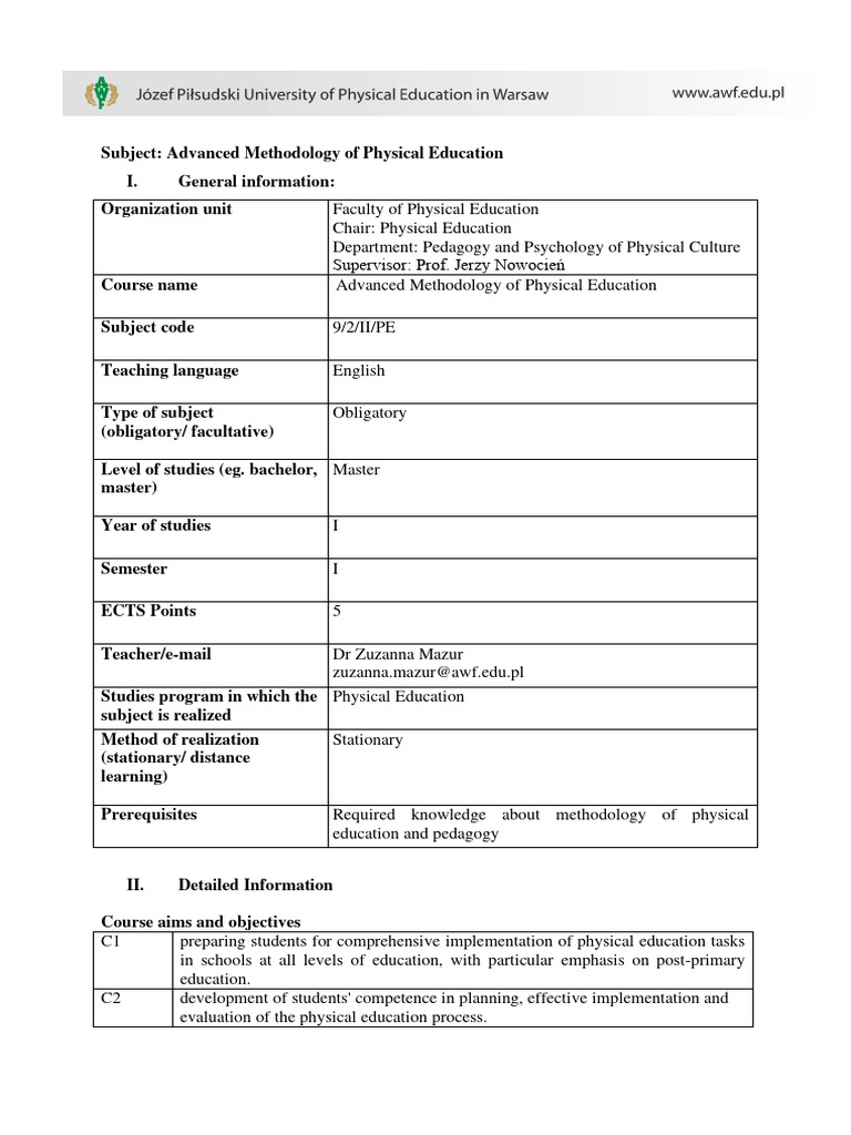 Advanced Methodology of Physical Education | PDF | Physical Education ...