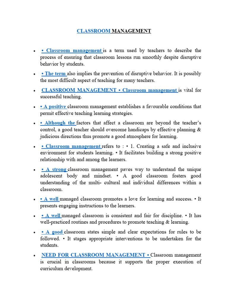 CLASSROOM MANAGEMENT (2) | PDF | Classroom Management | Behaviorism
