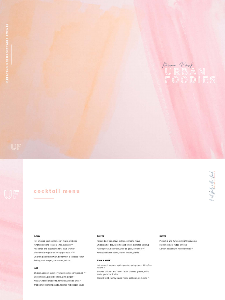 SAMPLE EVENT MENUS | PDF | Drink | Pickling