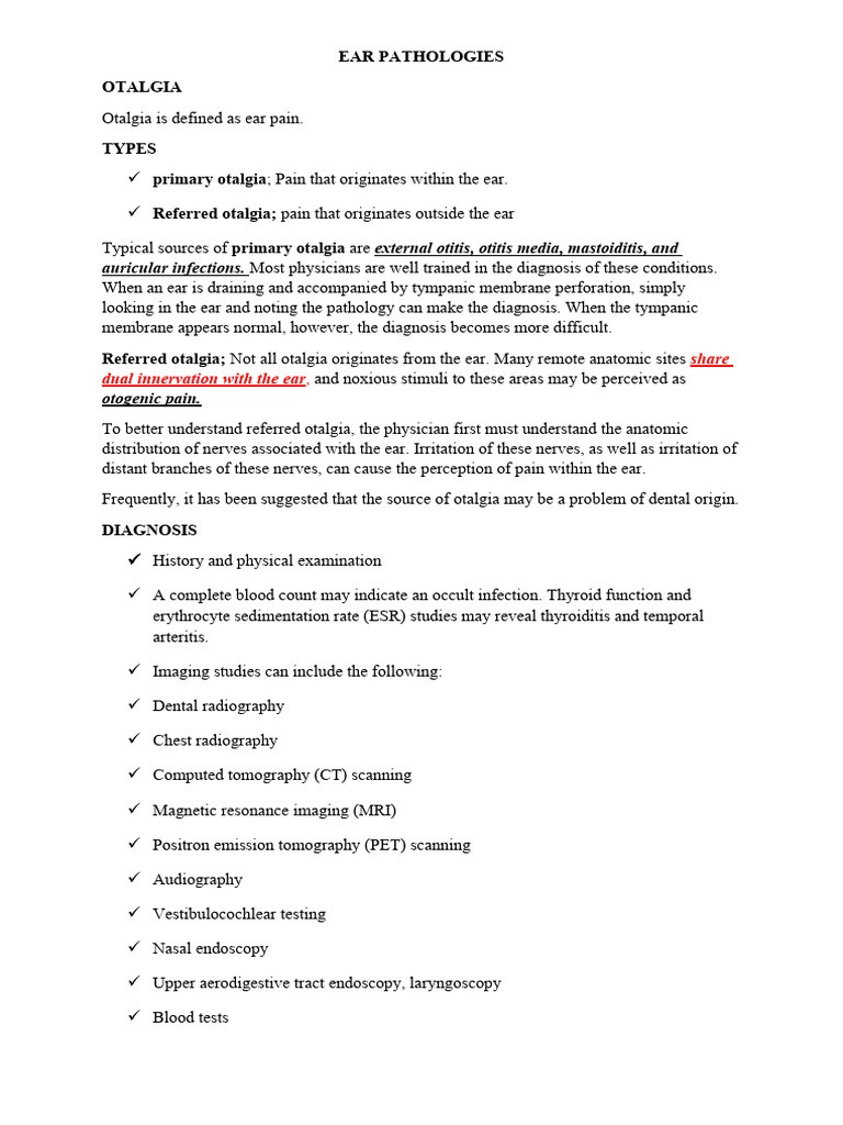 Ear Pathologies For Set 5 | PDF | Hearing Loss | Otorhinolaryngology