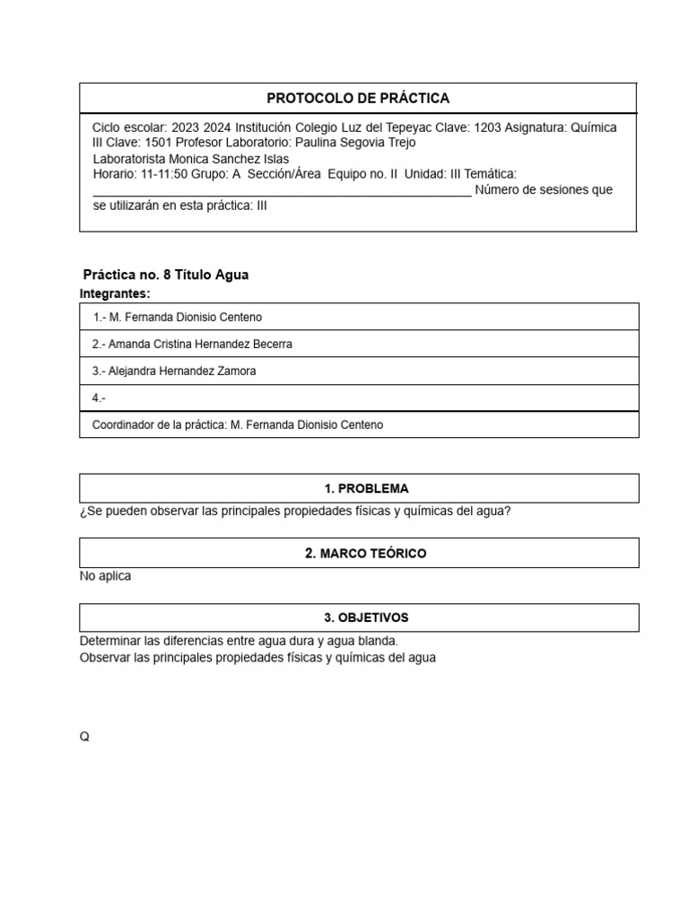 Ultima Practica QUIMICA | PDF | Agua | Hidróxido de sodio