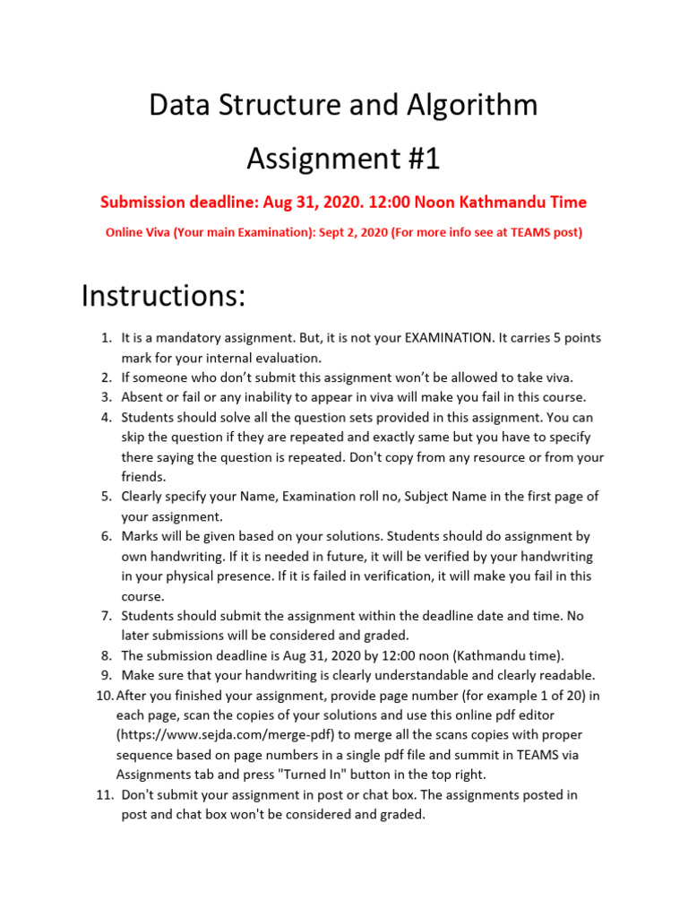 Assigment of Data Structure and Algorithm For BE SE Third Sem 1 | PDF ... Assigment of Data Structure and Algorithm For BE SE Third Sem 1 | PDF ...