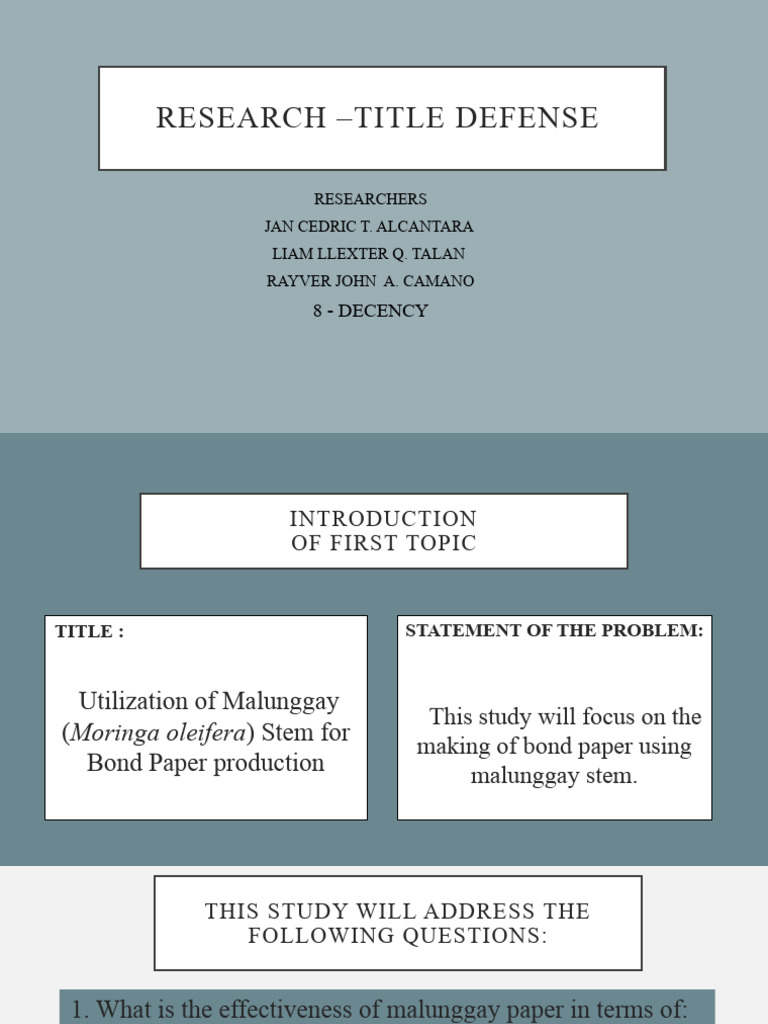 Research - TITLE DEFENSE | PDF | Onion | Paper