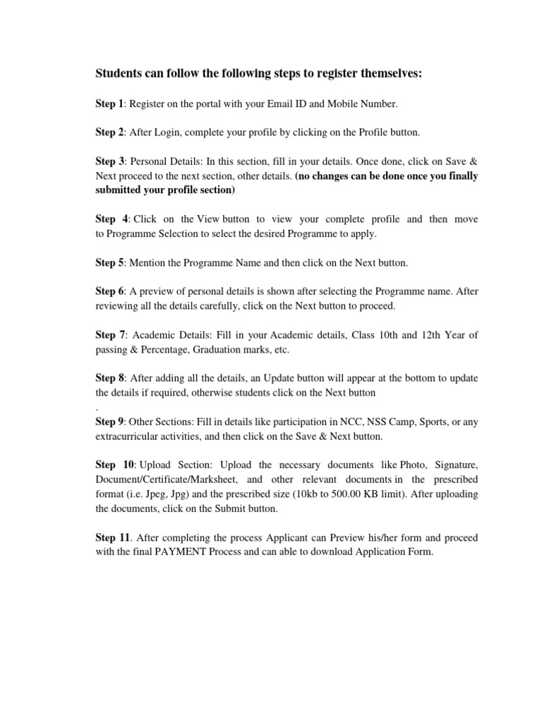 Student Registration Process Guide | PDF