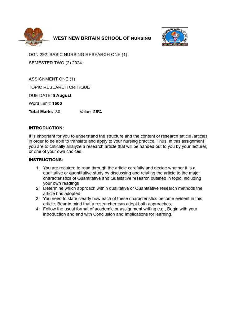 Research Critique - 1 Revised | PDF | Qualitative Research | Cognition