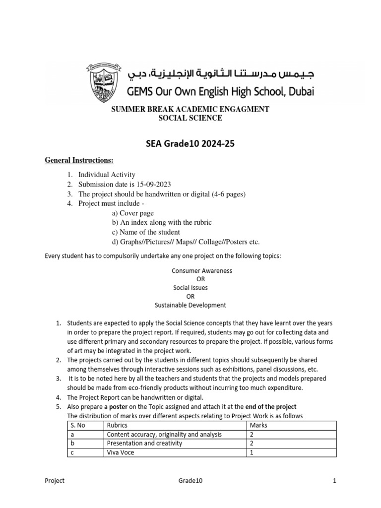 SEA Project Grade10-2024-25 Social Science | PDF | Consumer Behaviour | Sustainable Development