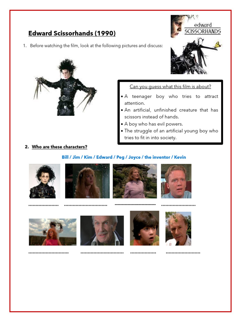 Edward Scissorhands Study Guide | PDF