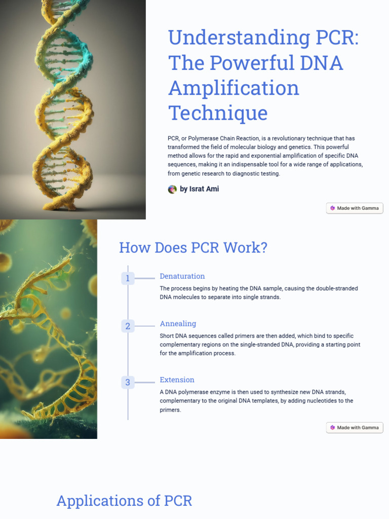 Understanding PCR The Powerful DNA Amplification Technique | PDF ...